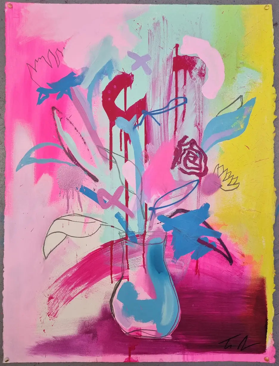 Tim Fowler - Wet Bouquet | Original Floral Artwork on Paper